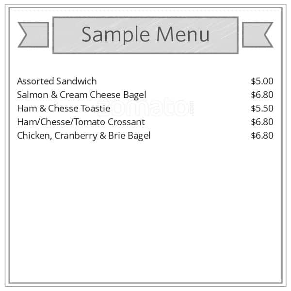 Menu at Pulse Cafe, Auckland