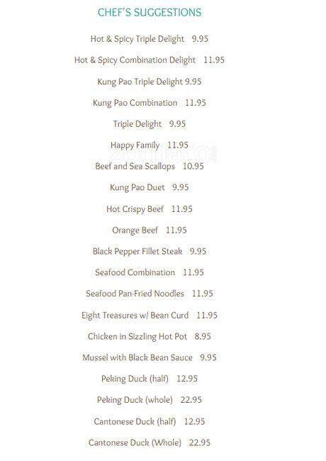 Menu at Mandarin Delight restaurant, Beltsville