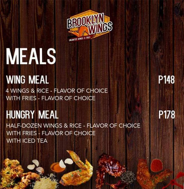 Menu at Brooklyn Wings restaurant, Antipolo