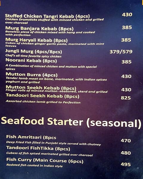 Menu at Moti Mahal Delux, Noida, Shop No 100-101