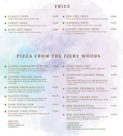 Menu of Woody's Grill Cafe, Rajouri Garden, New Delhi