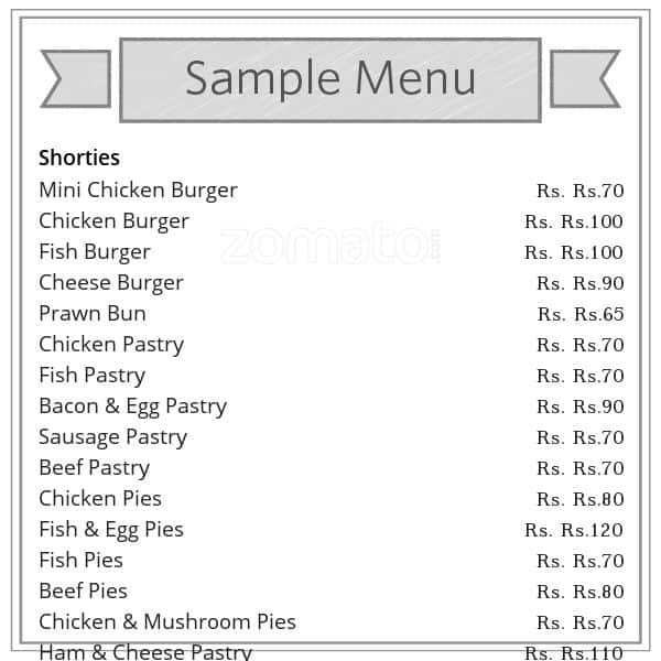 Little Star a Colombo: Foto del Menu con Prezzi - Zomato Sri Lanka