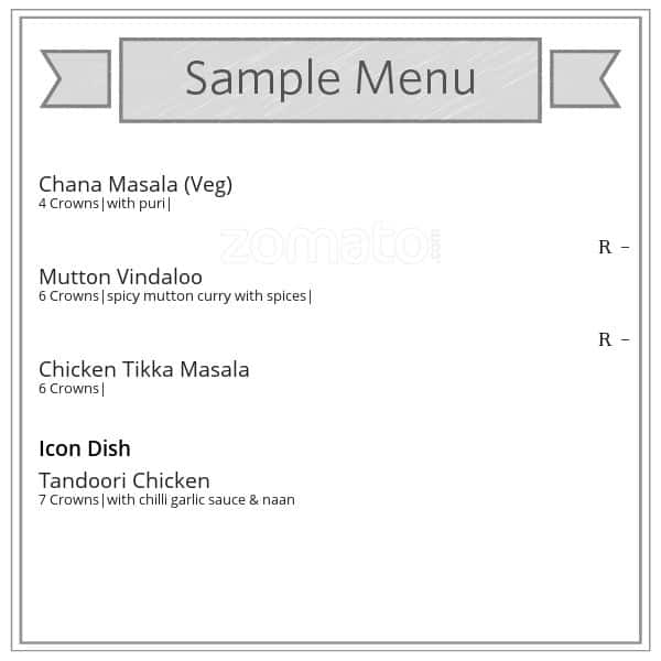 Menu at Amaravathi Palki Indian Restaurant, Durban