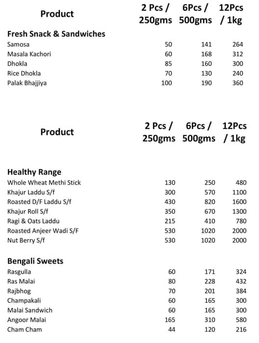 Menu at Karachi Sweets, Pune, 124