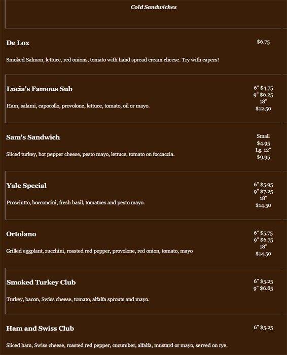 Lucia's Ristorante Menu, Menu for Lucia's Ristorante, Wicker Park ...
