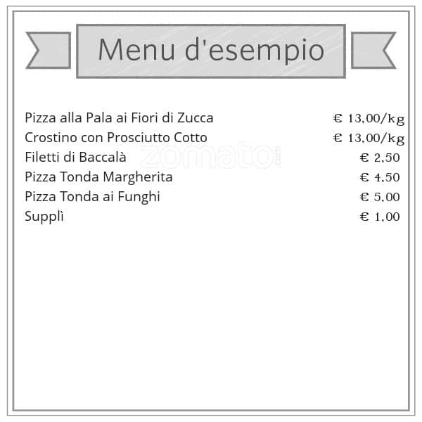 Menu at Pizzidea Pizzeria - Rosticceria (M & G), Rome, Viale Adriatico