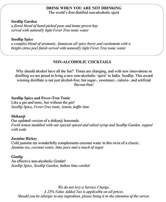 Menu at The Club Bar and Cigar Lounge, New Delhi