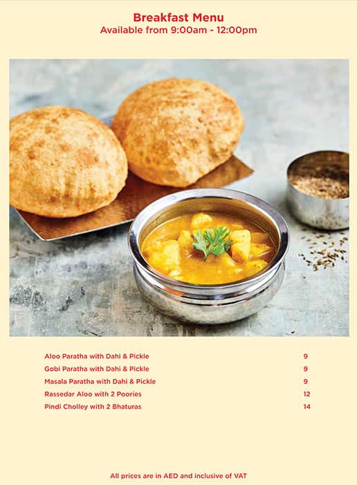 Menu of Chhappan Bhog, Abu Shagara, Sharjah