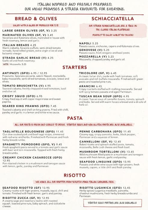 Strada Menu, Menu for Strada, Wimbledon, London - Zomato UK
