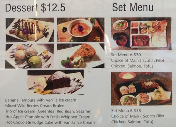 Menu at GENJI Japanese Restaurant, Auckland