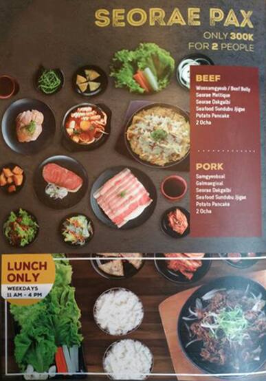 Menu at Seorae Korean Grill restaurant, South Tangerang, Flavor Bliss ...