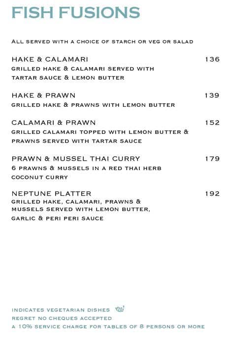 Menu at Baobab Cafe & Grill, Pretoria, Menlyn Shopping Centre