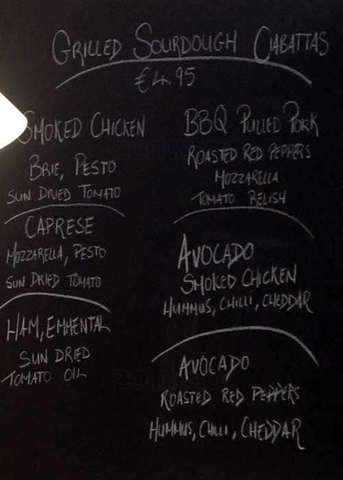 Menu at The Orange Tree Bakery Rathmines, Dublin