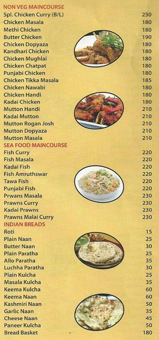 Menu at Swagath Multicusine Restaurant, Hyderabad, 143