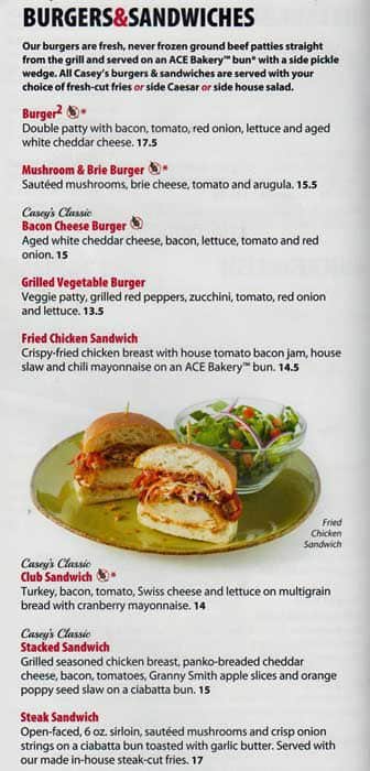 Casey S Restaurant Nutritional Information | Besto Blog