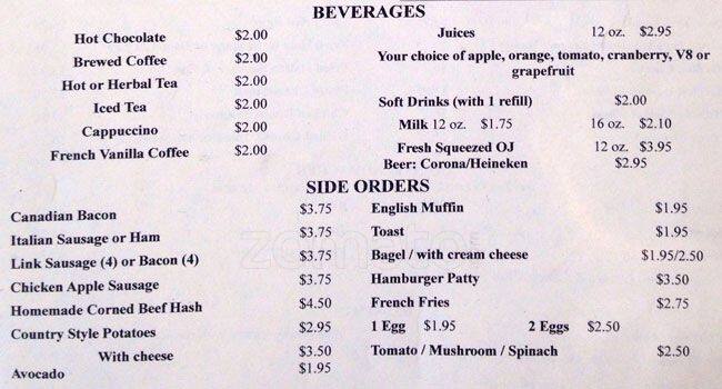 Menu at Olympic Cafe, San Francisco