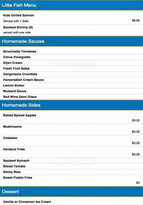 Menu at Big Fish Grill Glen Mills restaurant, Glen Mills