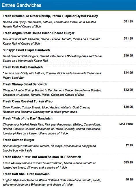 Menu at Big Fish Grill pub & bar, Glen Mills