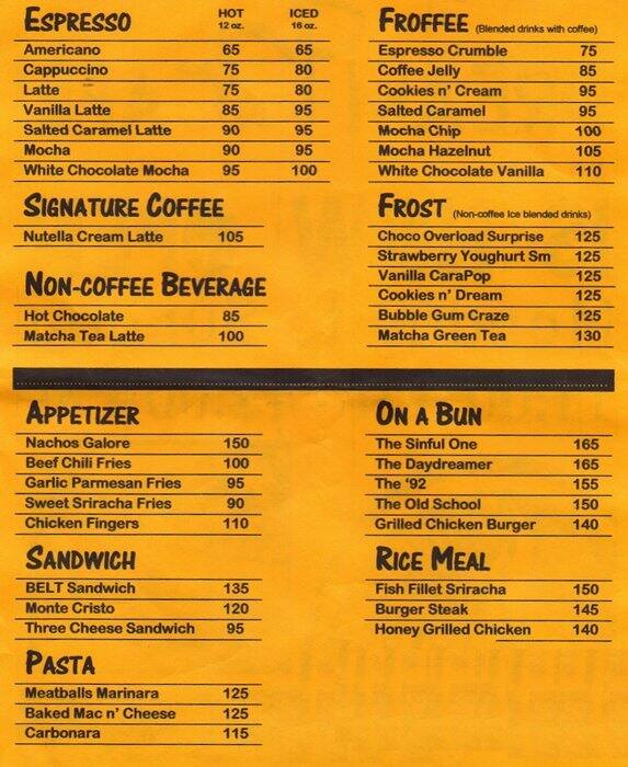Dream '92 Cafe Menu, Menu for Dream '92 Cafe, Sampaloc, Manila - Zomato ...