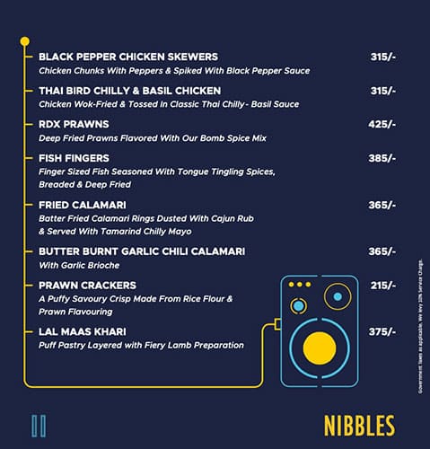 Menu at Radio Bar Chembur, Mumbai