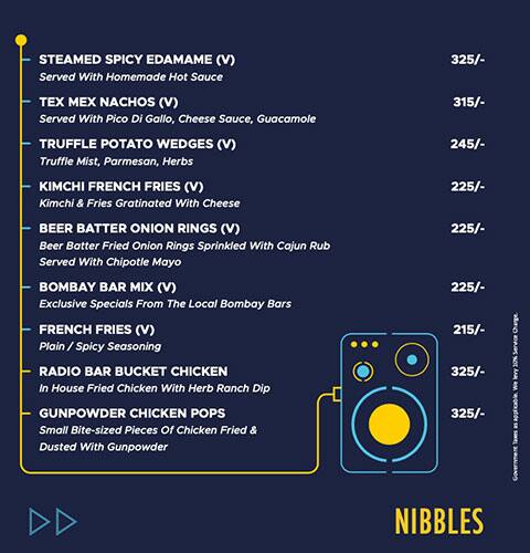 Menu at Radio Bar Chembur, Mumbai