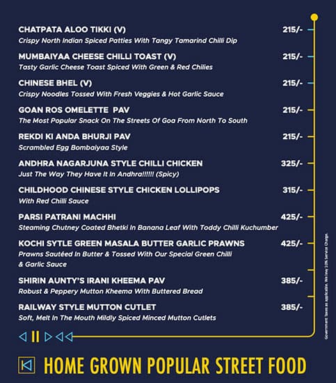 Menu at Radio Bar Chembur, Mumbai