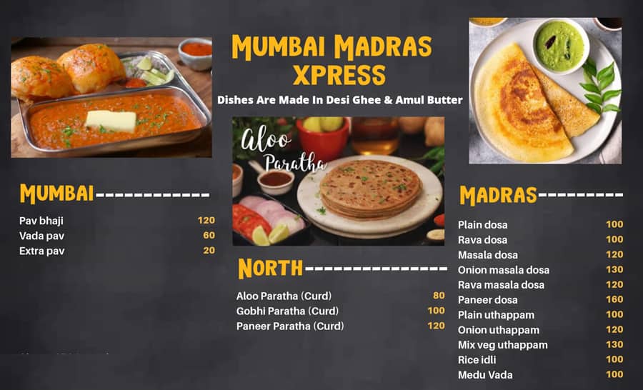 Menu of Mumbai Madras Xpress, Palam Vihar, Gurgaon