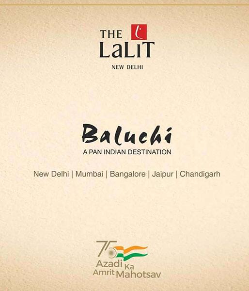 Menu of Baluchi - The Lalit New Delhi, The Lalit, Connaught Place, New ...