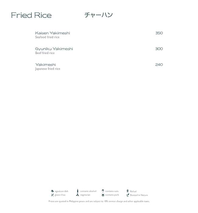 Menu at Senju at Edsa Shangri-La, Manila restaurant, Mandaluyong