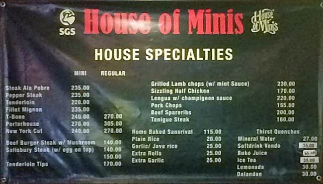 SGS House of Minis Menu, Menu for SGS House of Minis, Pleasant Hills ...