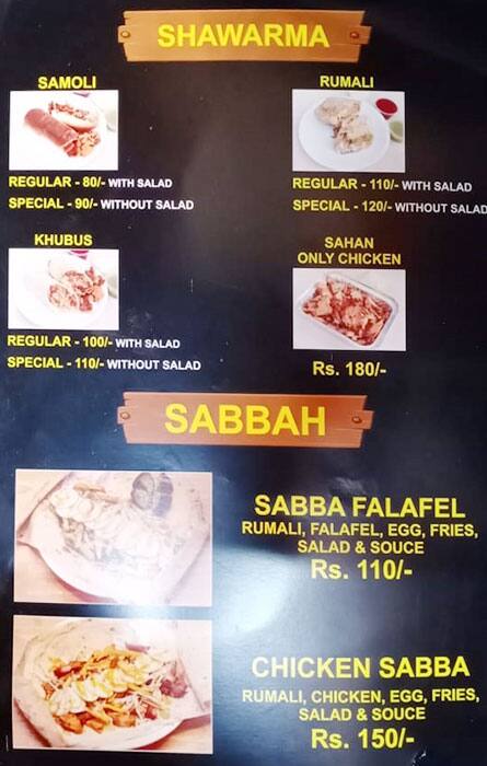 Menu at Chicken Shawarma Hub, Hyderabad, Door No. 1-112
