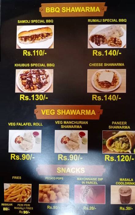 Menu at Chicken Shawarma Hub, Hyderabad, Door No. 1-112