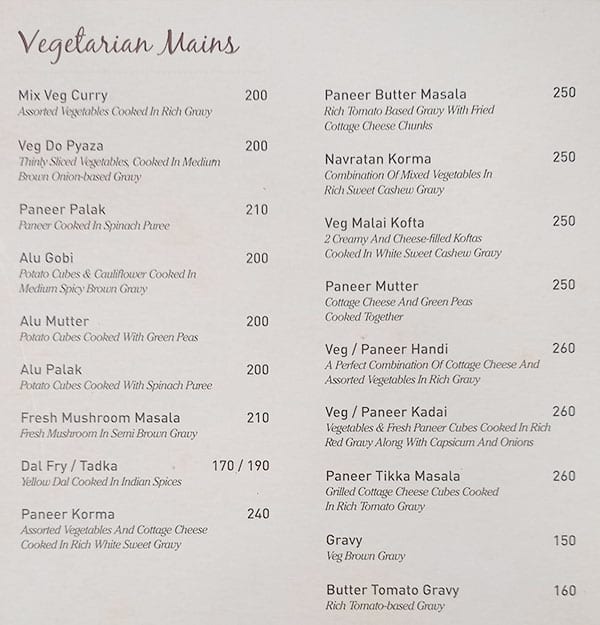 Menu at George Restaurant, Pune