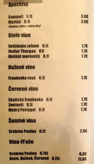 Speisekarte von Siesta Cafe, Bratislava