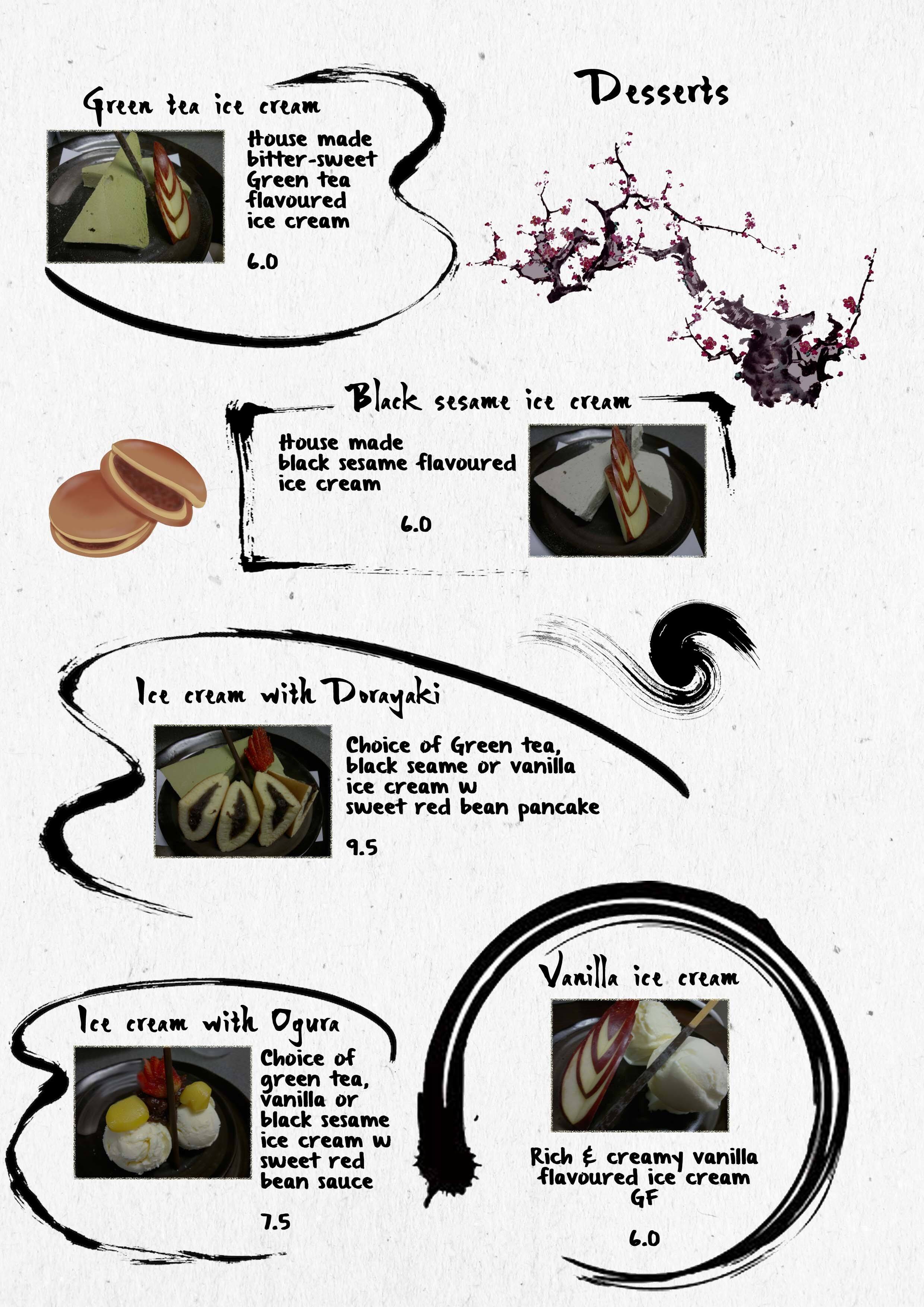 Menu at Tanabe Japanese Restaurant, Mordialloc