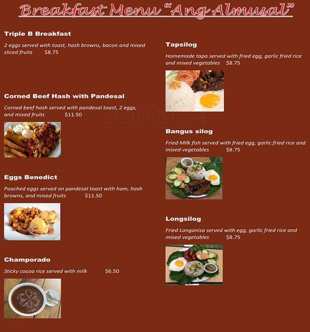 Menu at Bing's Kitchenette restaurant, Delta