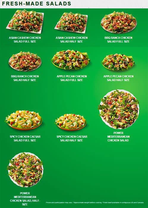 Menu at Wendy's fast food, Farmers Branch, Lyndon B Johnson Fwy