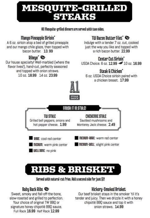 Menu at Tumbleweed Tex Mex Grill & Margarita Bar, Henderson