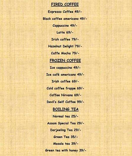 Menu at Cafeteria Exclusive Cafe, Patna