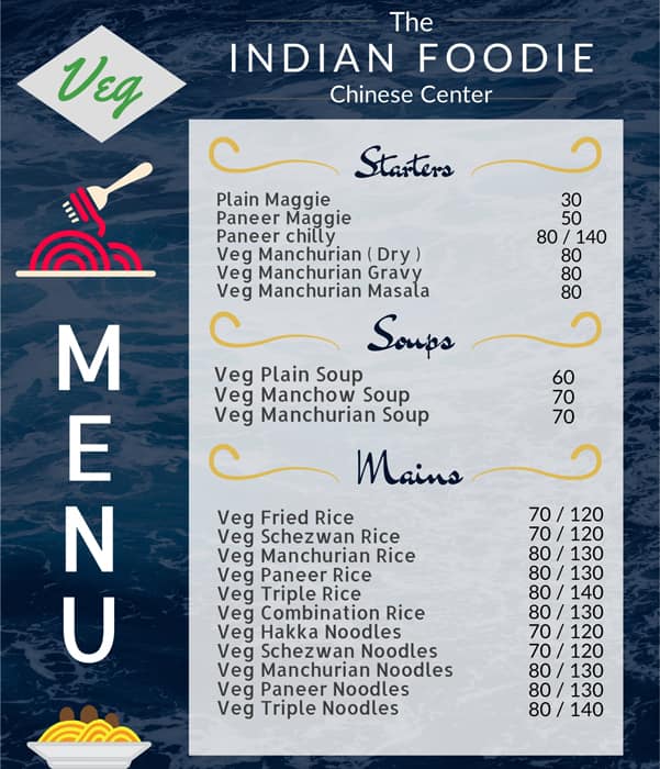 Menu of The Indian Foodie, Dhanori, Pune