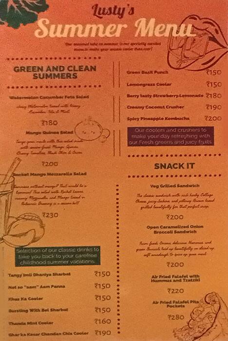 Menu of Lusty Lettuce, C Scheme, Jaipur