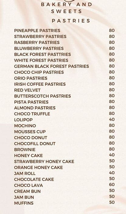 Menu of Balaji Bakery And Sweets, Hebbal, Bangalore