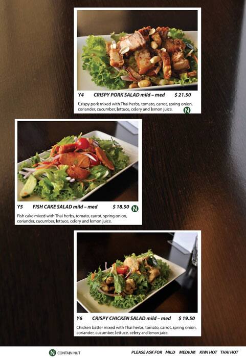 Menu at Thai Lagoon Restaurant, Paraparaumu