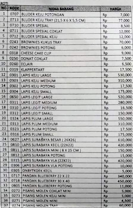 Menu at Monami, Jakarta, Kuningan City Lt.LG Kav.18