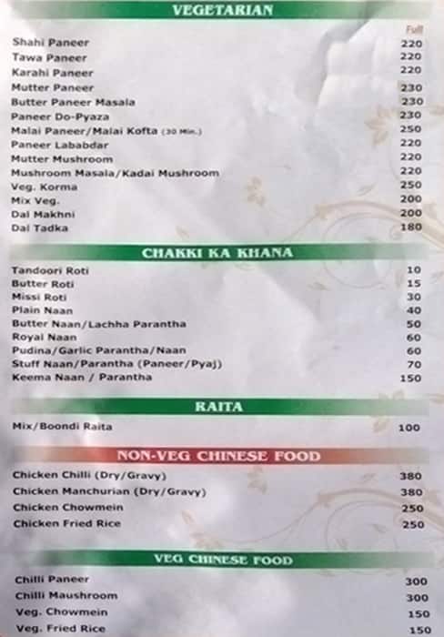 Menu at Minis Royal Cafe Restaurant, Gurugram