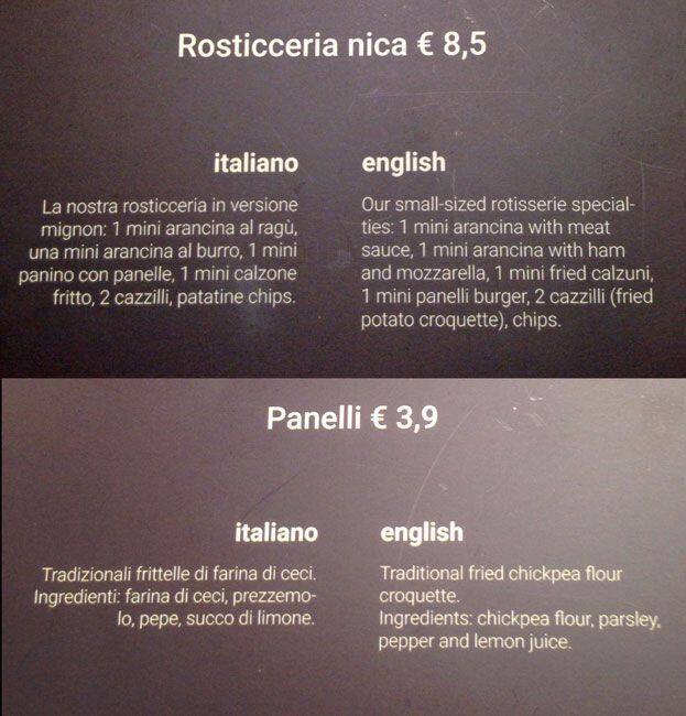 Menu da Siciliano - Brera ristorante, Milano