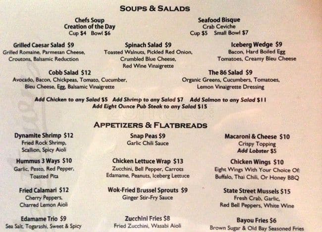 86 West Menu, Menu for 86 West, Doylestown, Bucks County - Urbanspoon ...
