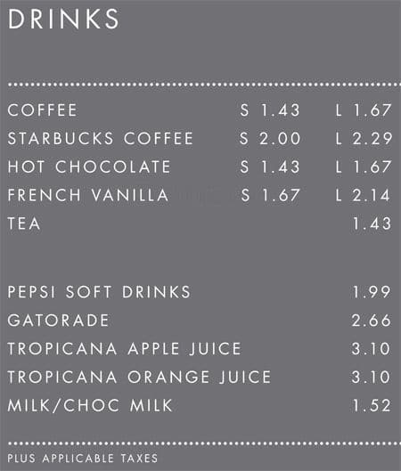 Menu at C Cafe, Mississauga
