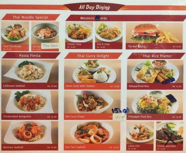 Chakri Express Menu, Menu for Chakri Express, Kuala Lumpur City Center ...