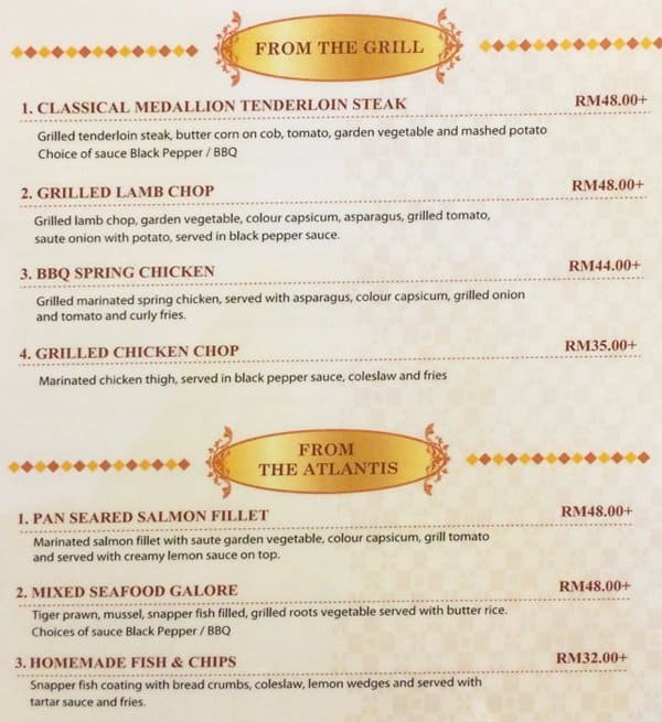 Menu at Royale Songket Restaurant, Shah Alam